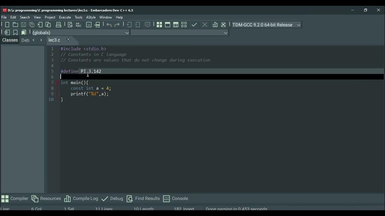 C language Course Urdu/Hindi Lecture 3(CONSTANTS) - YouTube