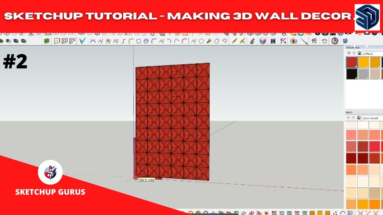 SKETCHUP TUTORIAL / MAKING COMPLEX MODEL / wall decor - YouTube