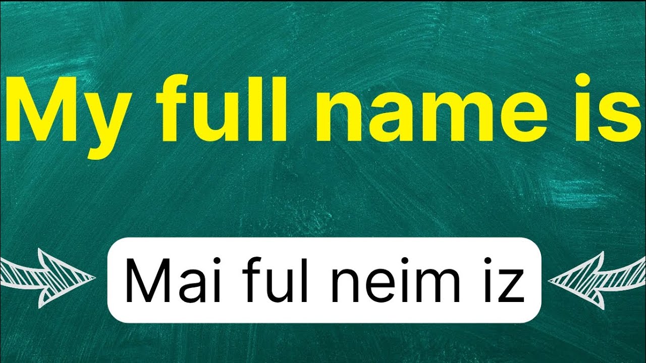 Cómo pronunciar: 'My Full Name Is' 'mi nombre completo es' en inglés ...