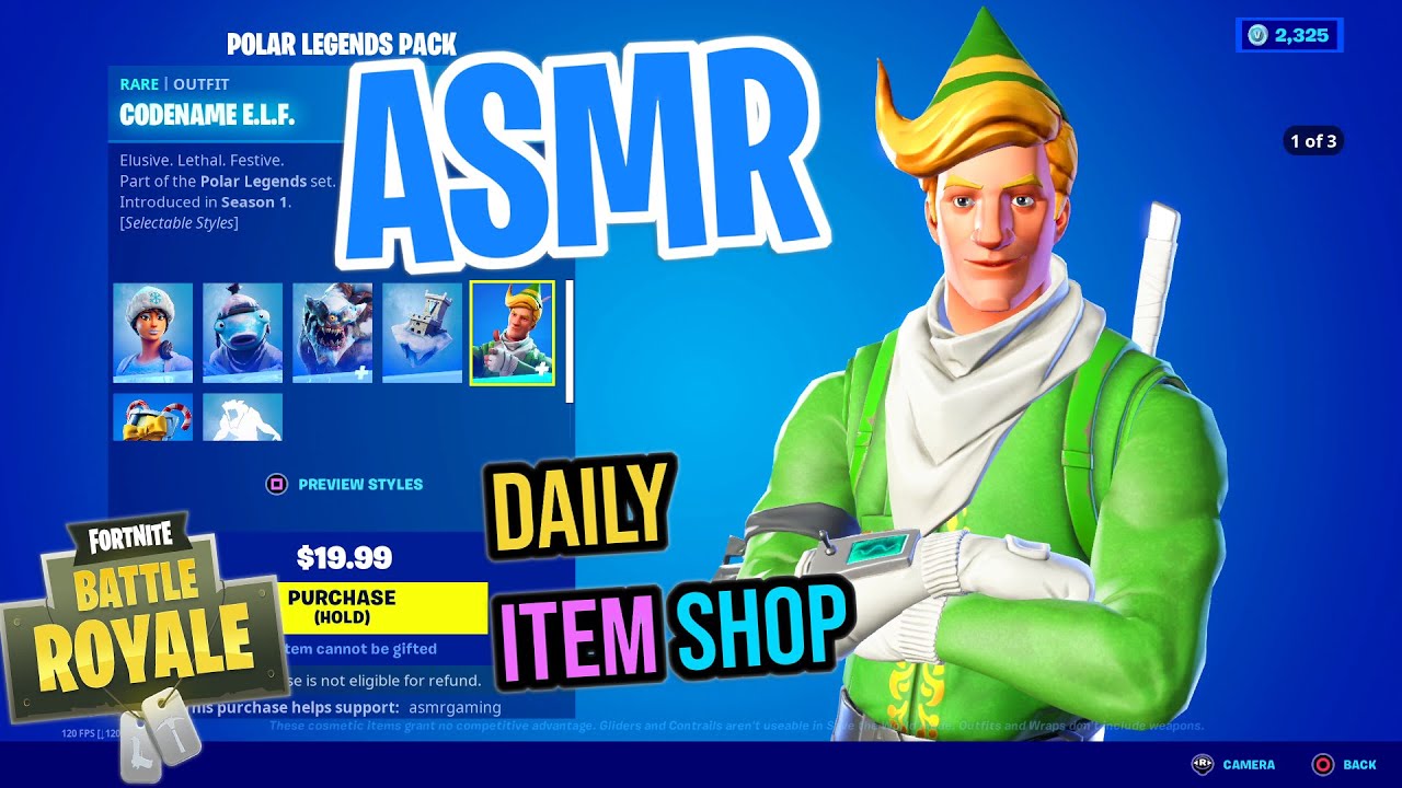 ASMR Fortnite RARE Codename ELF Skin Is Back! Daily Item Shop 🎮🎧 ...
