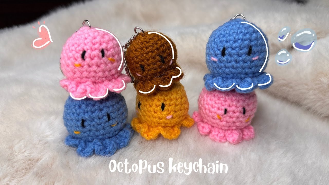 Crochet Octopus Keychain ᰔ [Tutorial | Pattern] ₊˚⊹｡ᰔ - YouTube