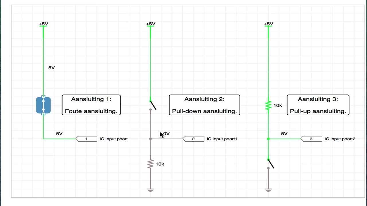 Pull-up en pull-down weerstand - YouTube