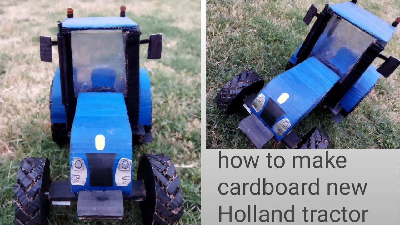 how to make new Holland t5 tractor with cardboard very easy. cardboard ...