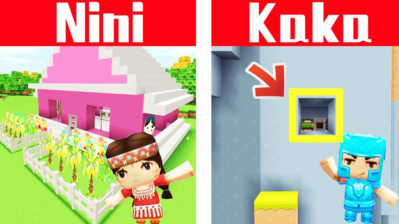 MiniWorld Nini Vs Kaka: Build house - YouTube