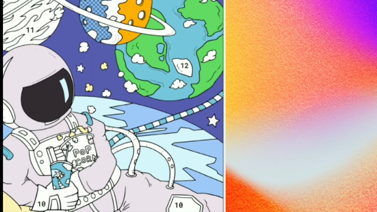 Coloring by numbers. Astronaut Coloring Game #29 Coloring Studio - YouTube