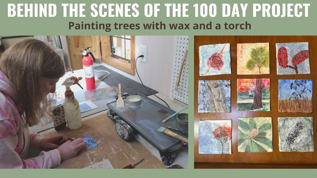 Behind the scenes of the 100 Day Project. Painting West Virginia Trees ...