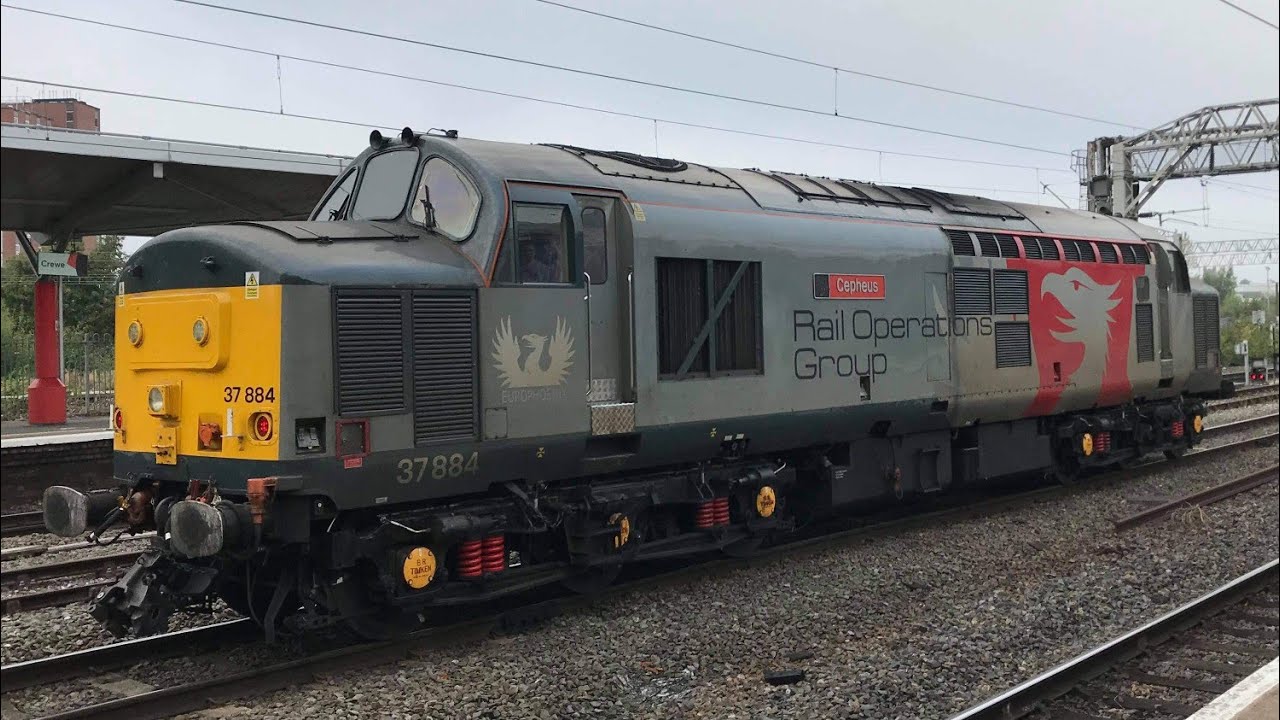 Rail Operations Group Class 37s At Crewe North Junction 2019 - YouTube