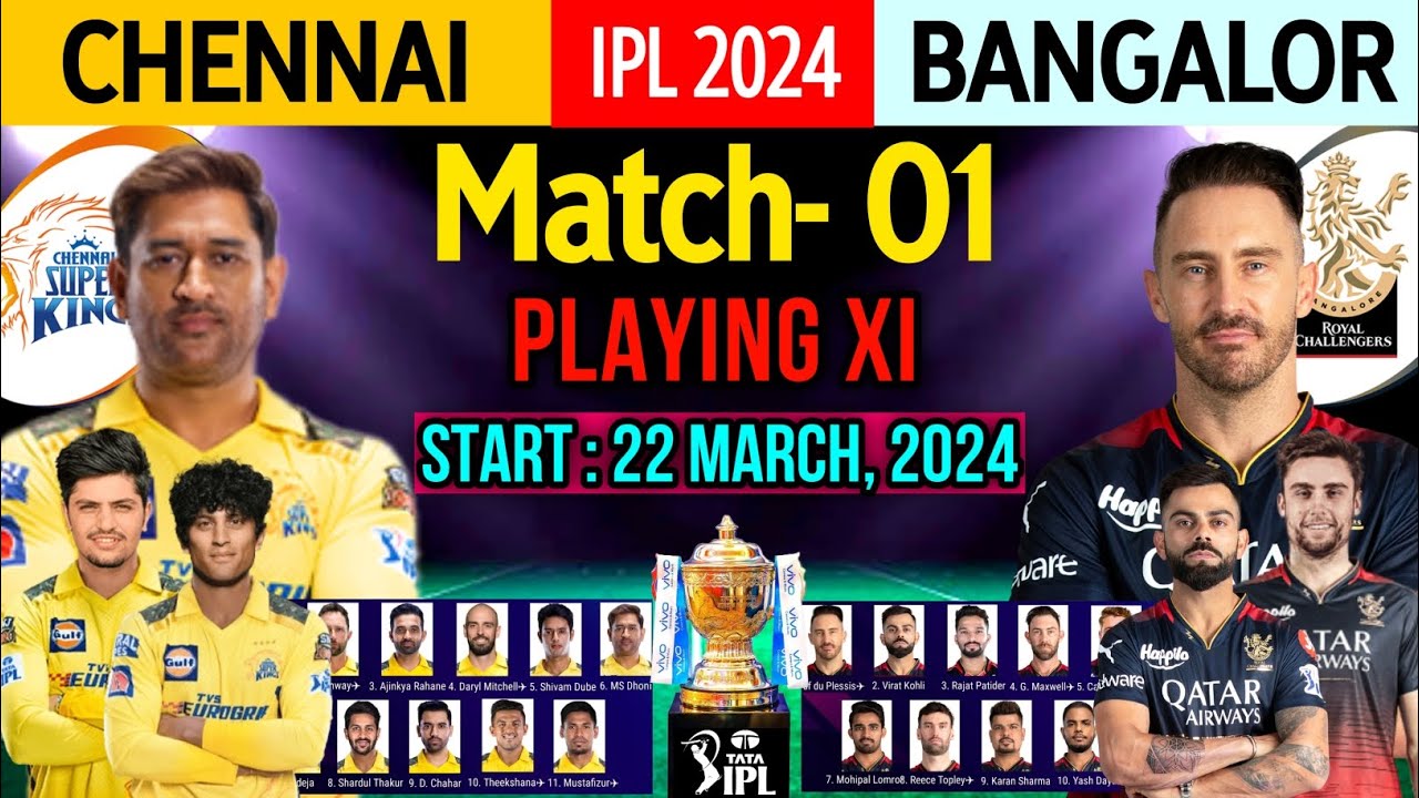 IPL 2024 First Match | Bangalore vs Chennai Playing 11 | CSK Playing 11 ...