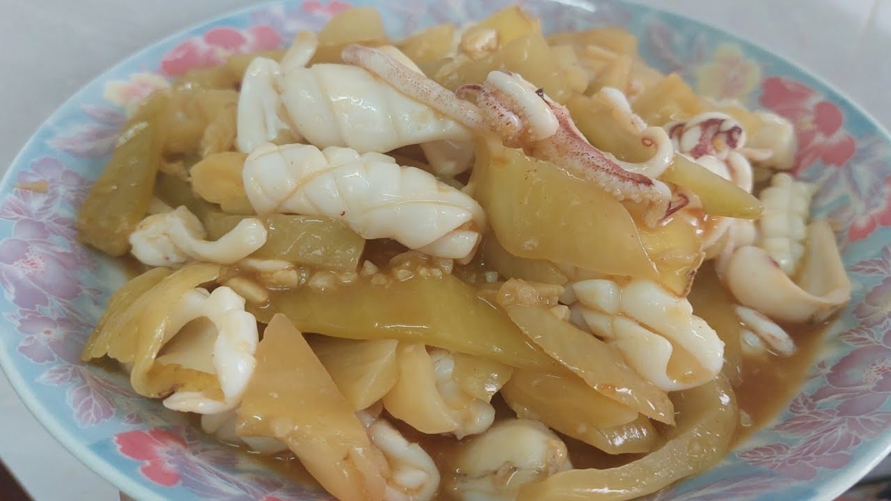 Masakan hongkong cumi-cumi tumis sayur rendaman/manisan kesukaan ...
