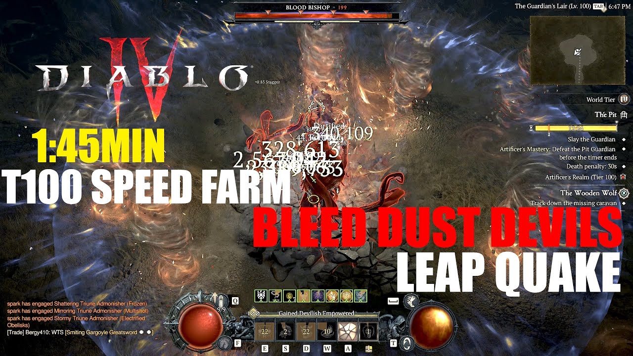 Diablo IV Season 4 - Bleed Leap Quake Dust Devils Barb T100 Speed in 1 ...