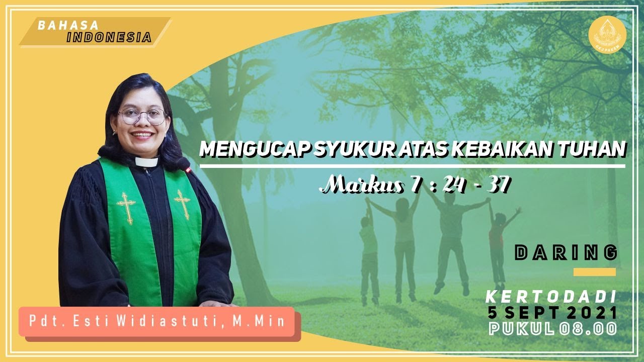 Ibadah Minggu Gkj Pakem 5 September 2021 Youtube
