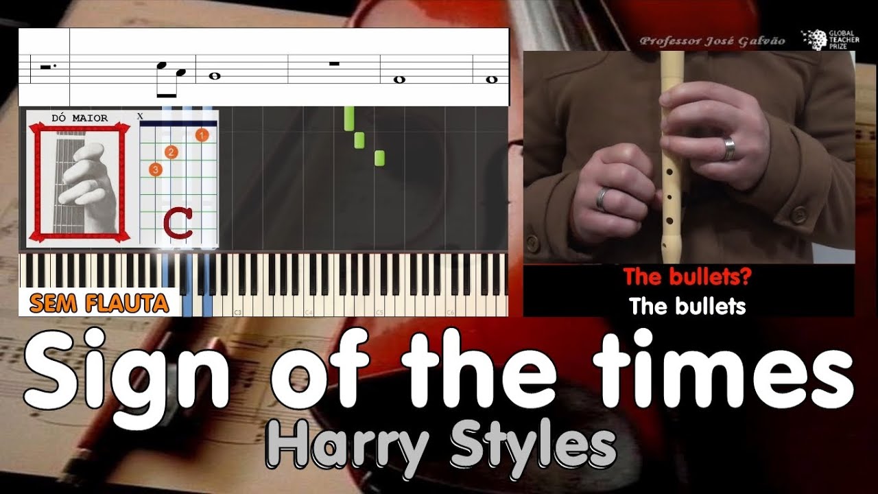 Sign of the times Harry Styles Tutorial Flauta Piano Guitarra Educação ...