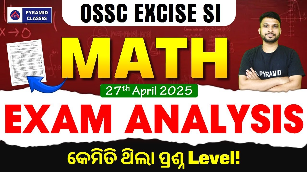 OSSC Excise SI Exam Analysis | Excise SI Math Question Answer Paper ...