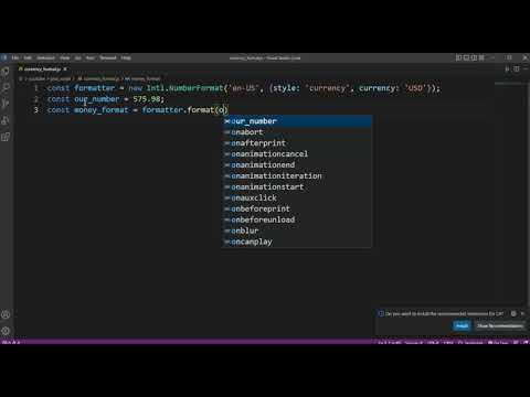 How to format a number as a US currency string in JavaScript - YouTube