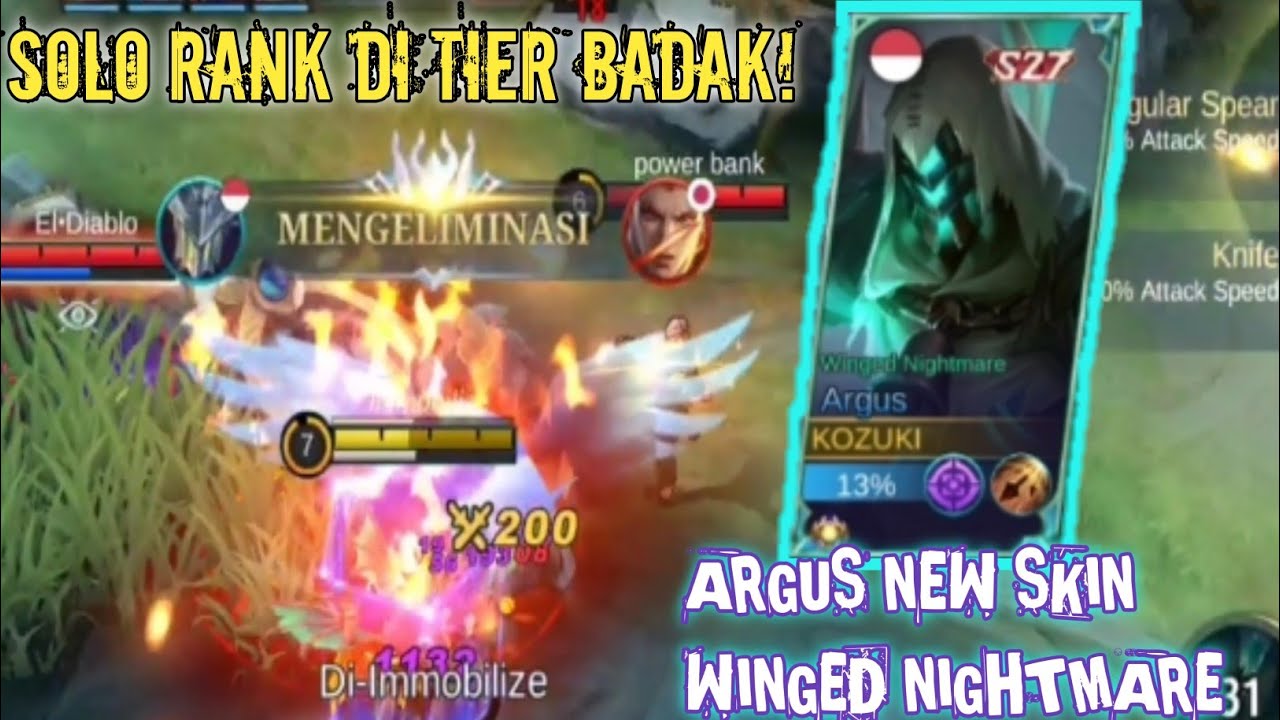 Argus New Skin Winged Nightemare | Langsung Coba Solo Rank Di Tier ...