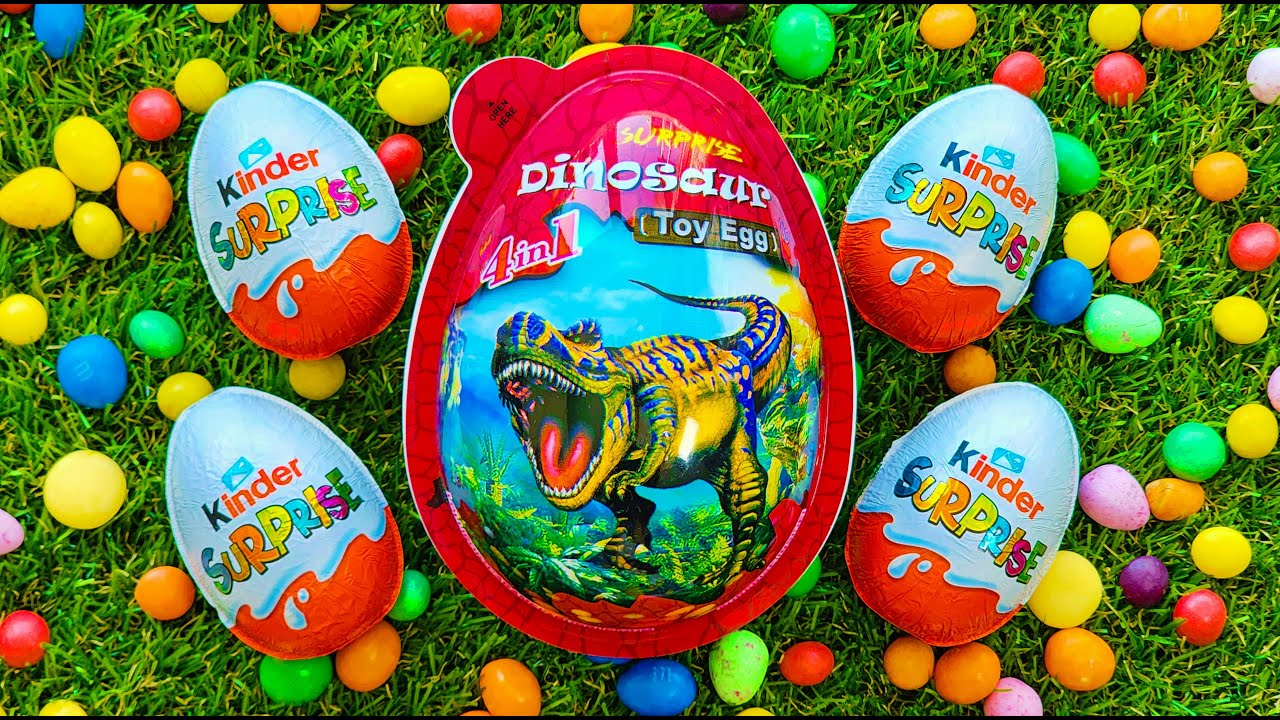 Unusually Pleasant l Unpacking Kinder SURPRISE Eggs Dinosaur Toy Egg, Sounds ASMR🍭 - YouTube