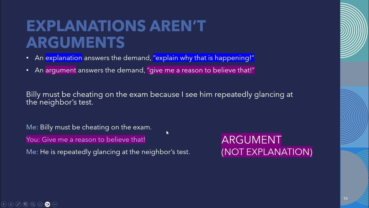 Arguments vs. Explanations (1) - YouTube