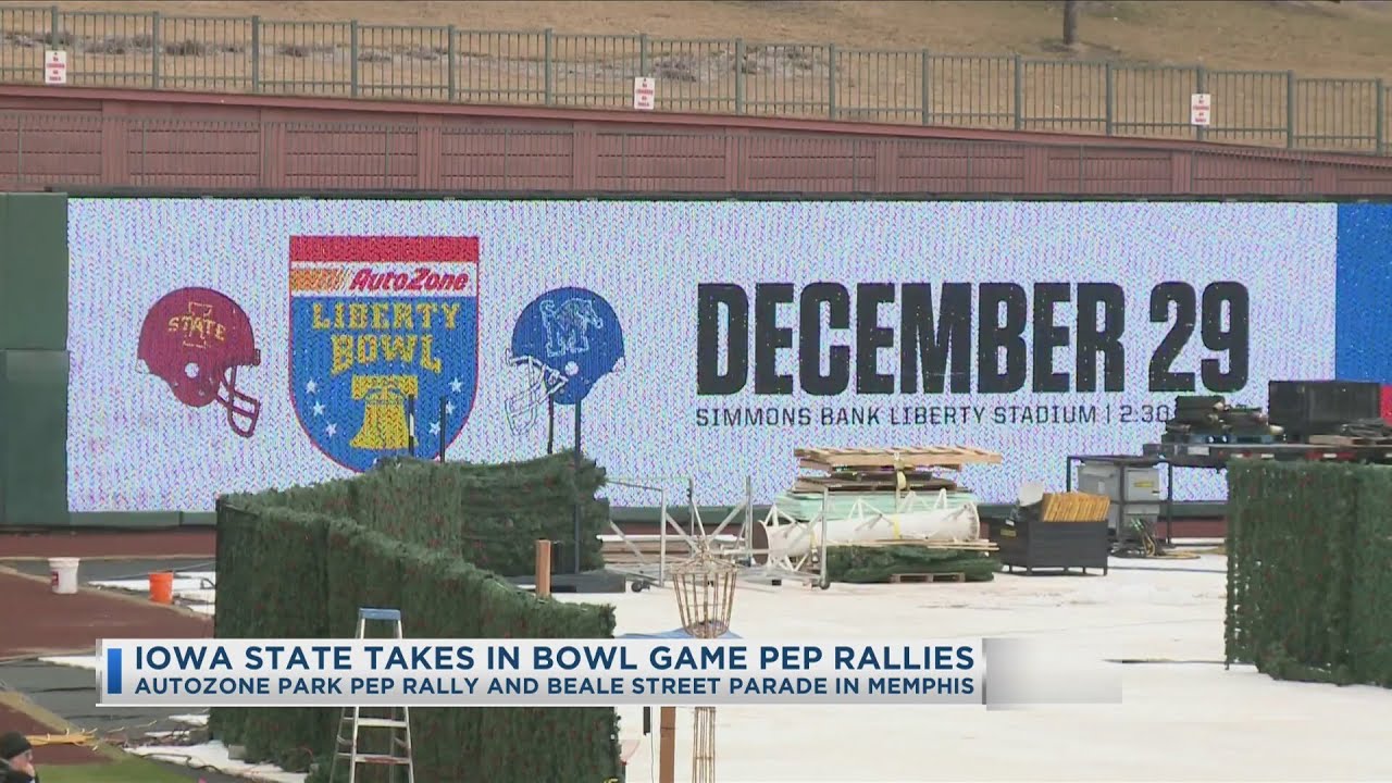 Iowa State Takes In Bowl Game Pep Rallies - YouTube