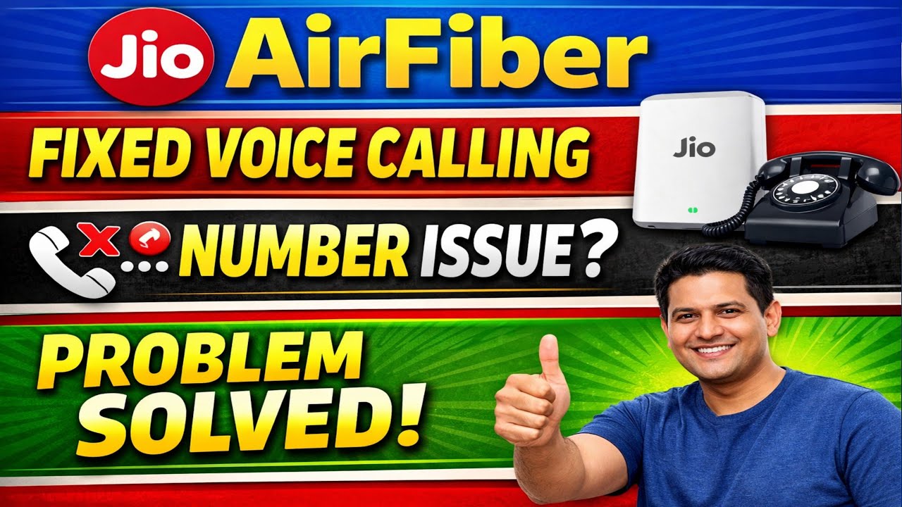 Jio Airfiber Fixed voice calling number Problem Solved - YouTube