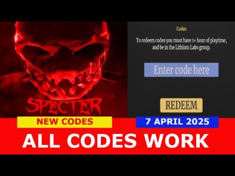 *ALL CODES* [🐰EGG HUNT] SPECTER ROBLOX | NEW CODES | APRIL 7, 2025 ...