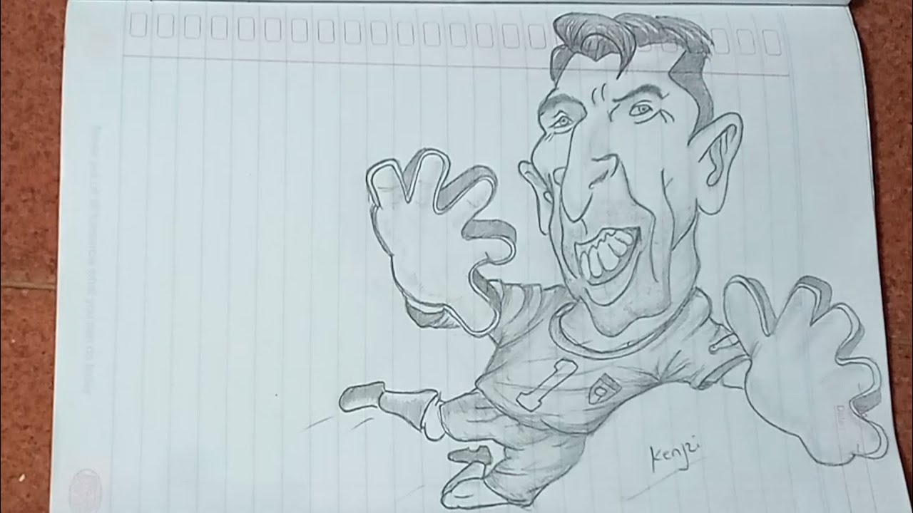 how to draw caricatures Gianluigi Buffon - YouTube