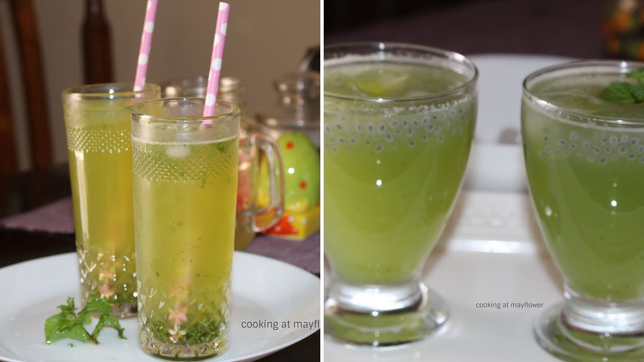 Mint Cooler - 2 ways l Lemon Mint Cooler l Cucumber Mint Cooler - YouTube