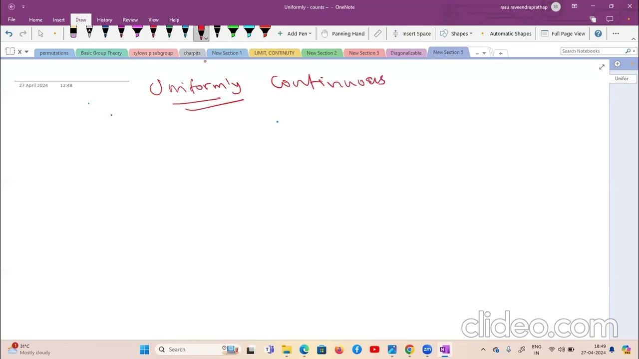 Uniform Continuity Real Analysis Csir Net Mathematics Tnset Mathematics Youtube