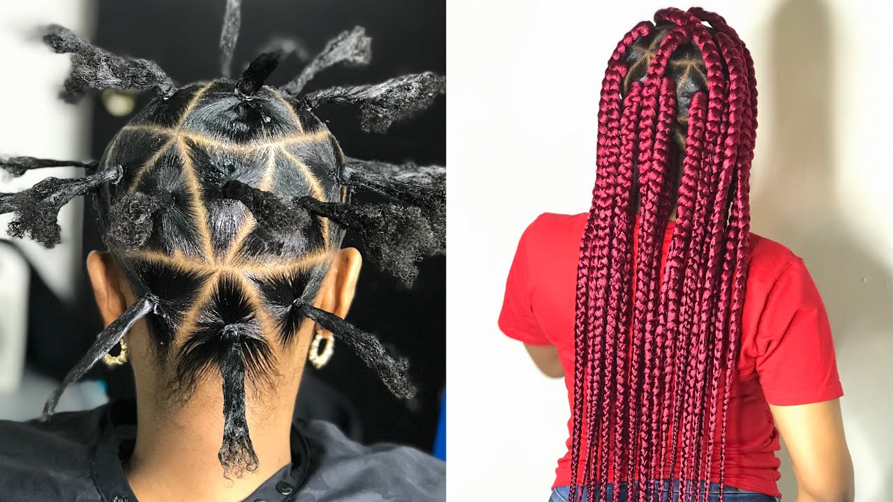 COMPLETELY TUCKED TRIANGLE BRAIDS WITH RUBBER BAND METHOD (BEGINNER ...