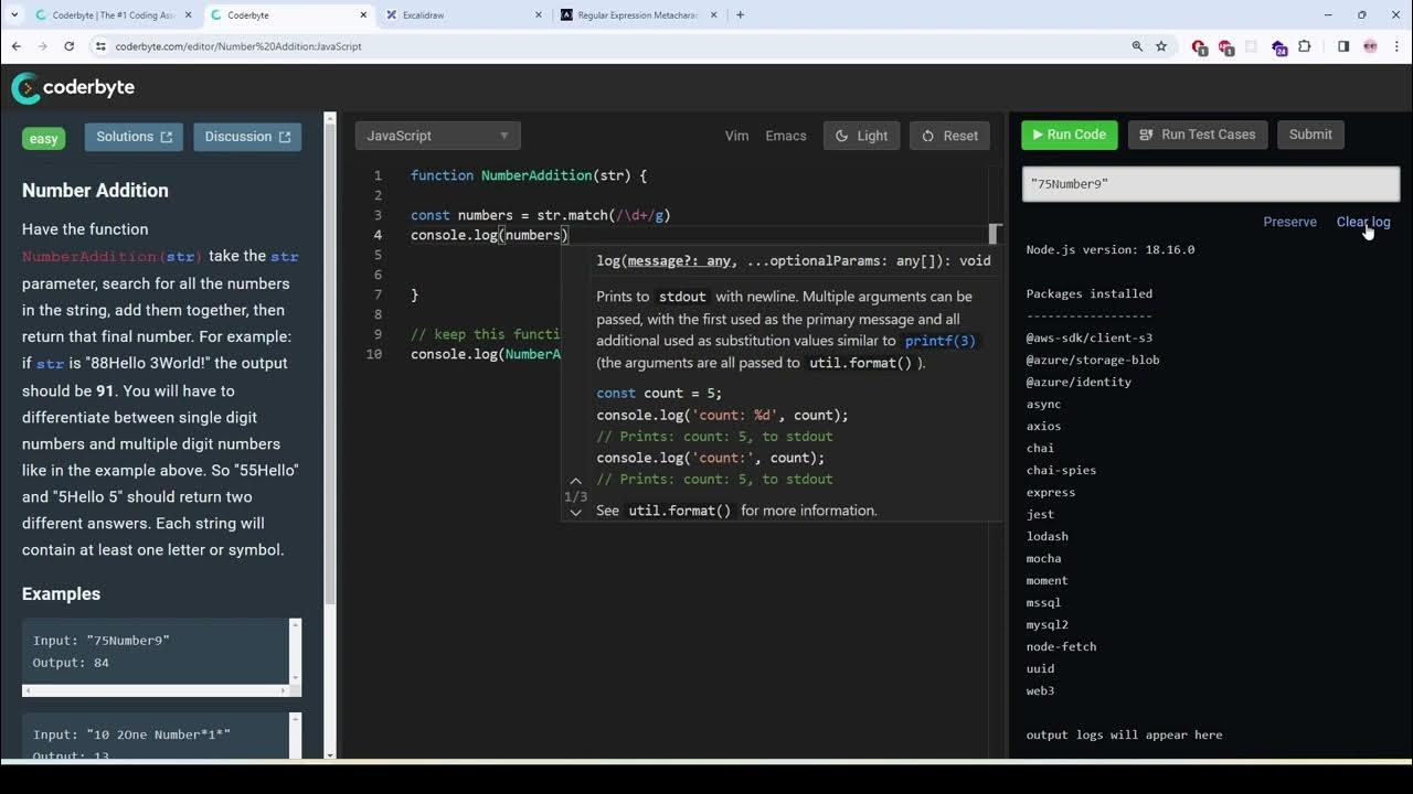 Coderbyte Number Addition Easy Solution With Javascript Youtube