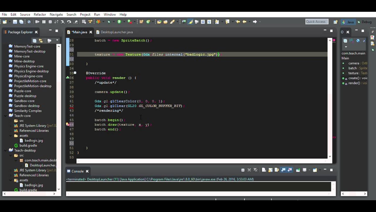 Libgdx Game Development/ Libgdx Tutorials! Part 2 "Textures!" - YouTube