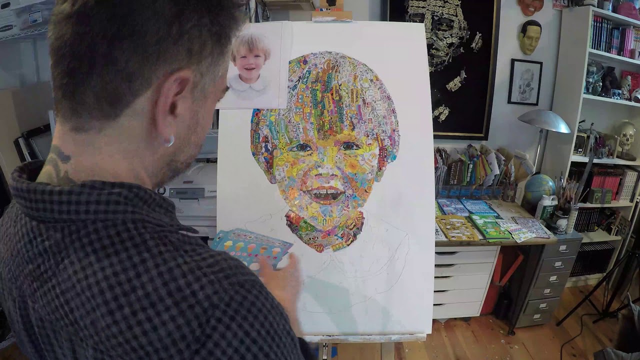 Making a portrait from stickers (time-lapse) - YouTube