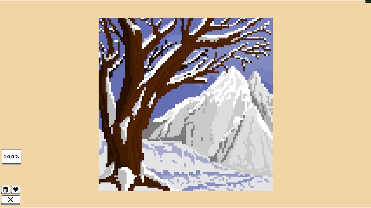 Coloring Pixels | Book 2 Picture 10 "WINTER LANDSCAPE" | 100x100 ...