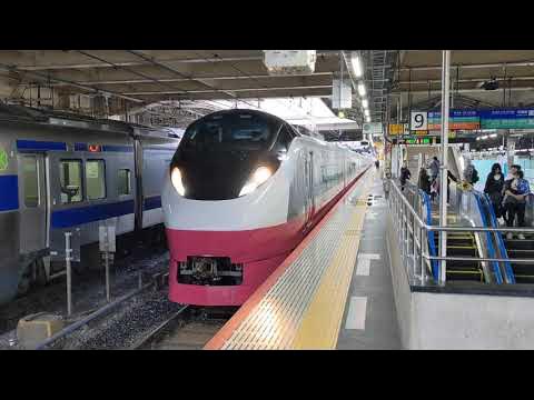 E657系K12編成 フレッシュひたちカラー赤 スカーレットブロッサム(茨城DCロゴ付き) 特急ときわ72号品川行き 上野駅発車 - YouTube