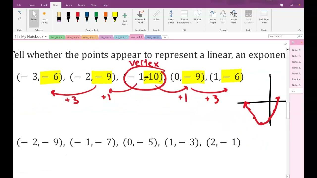 Notes 8 6 Comparing Linear Exponential And Quadratic Functions Youtube
