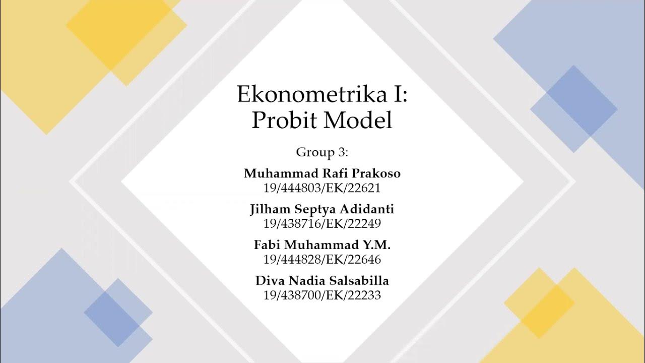 Binary Dependent Variable - Part 3 : Probit Model - YouTube