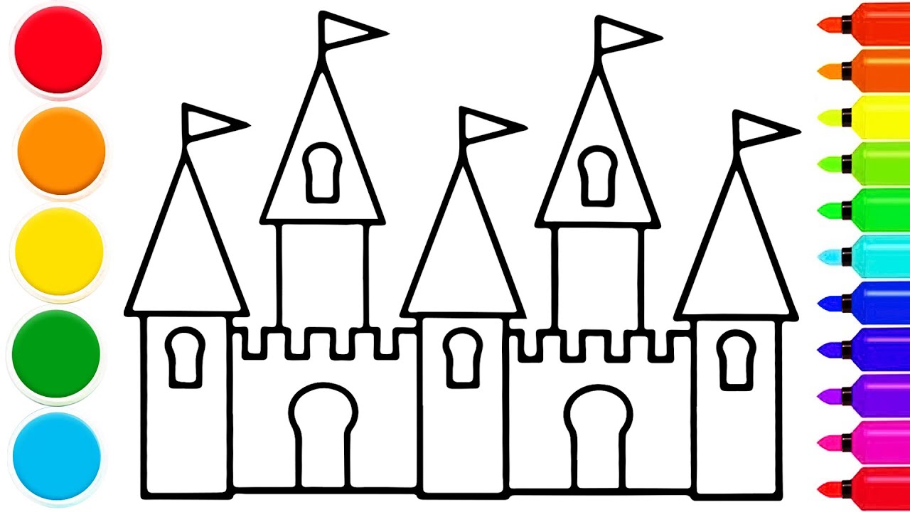 How to draw a castle | step by step - YouTube