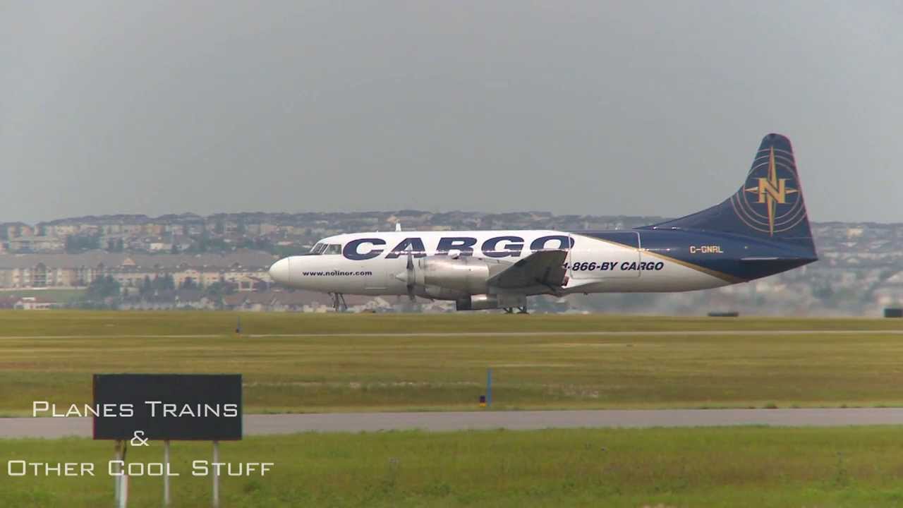 2011, Convair CV-580 cargo airplane takeoff, YYC - pure sound - YouTube