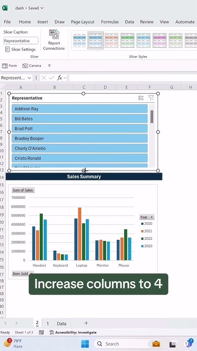 How to create an interactive dashboard in Excel. 🤓 #scribe #scribehow - YouTube