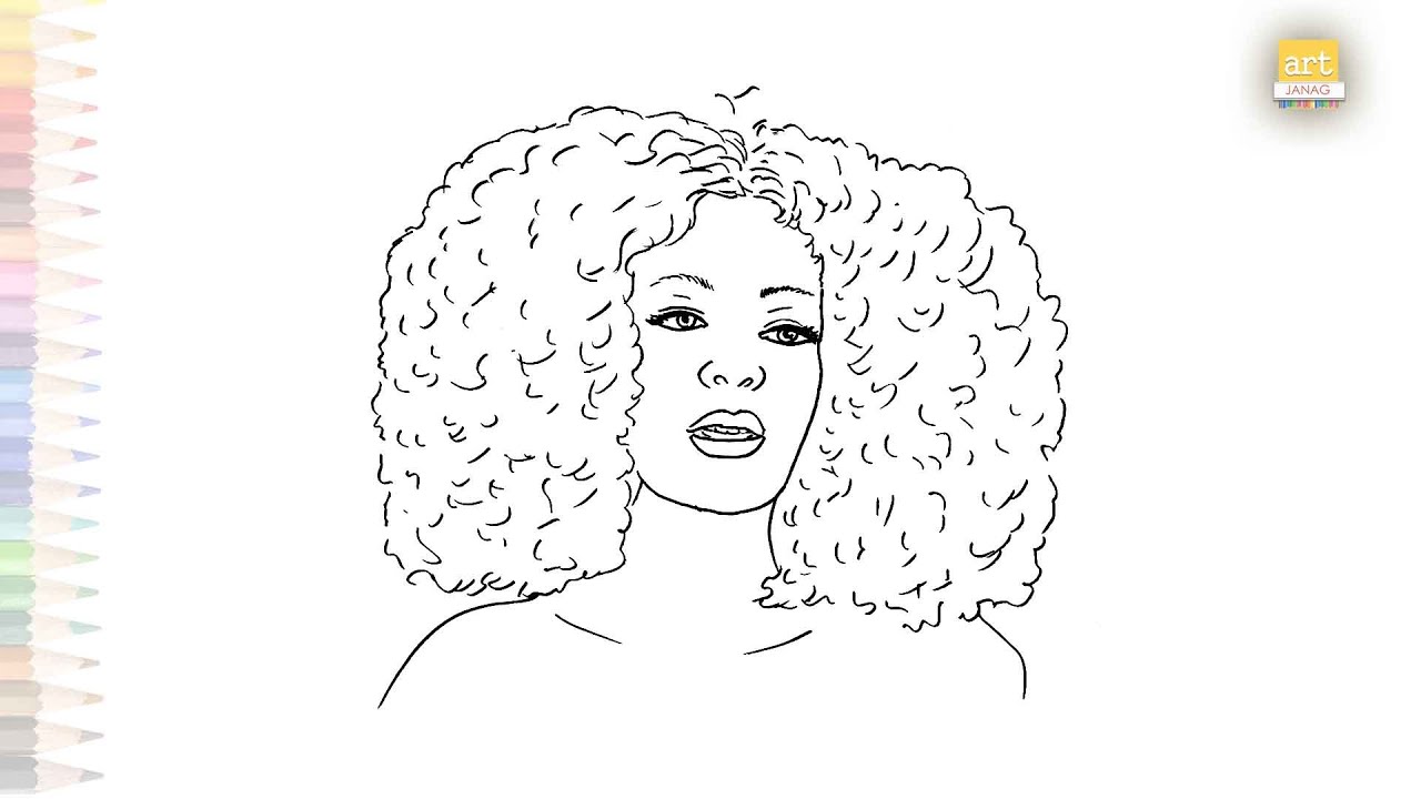 Diana Ross drawings | Outline drawings easy | How to draw Diana Ross ...