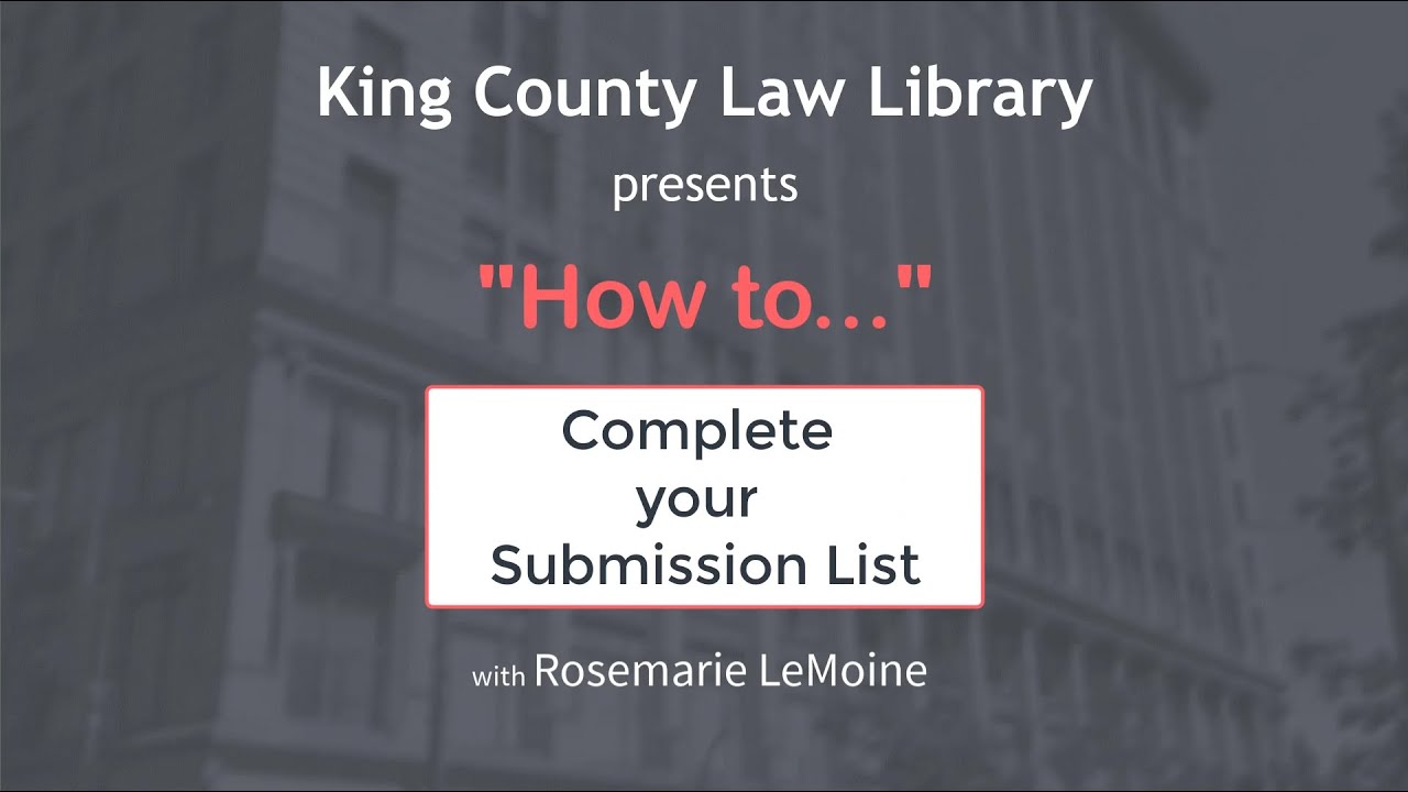 (UPDATE) HOW TO... Complete Your Submission List - YouTube