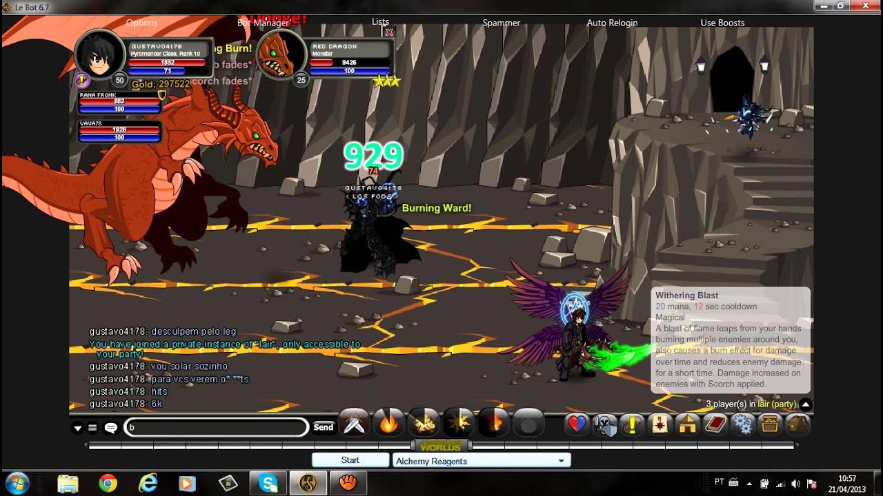 Como usar a Pyromancer Class no aqw - YouTube