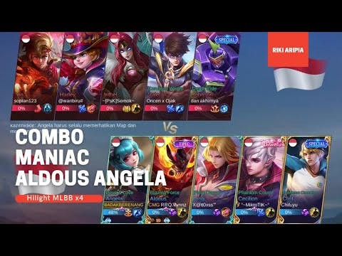 GILAAAA COMBO AA (Angela + Aldous) Desah, Desah, MANIAC!!!! (Hilight 4x) - MLBB