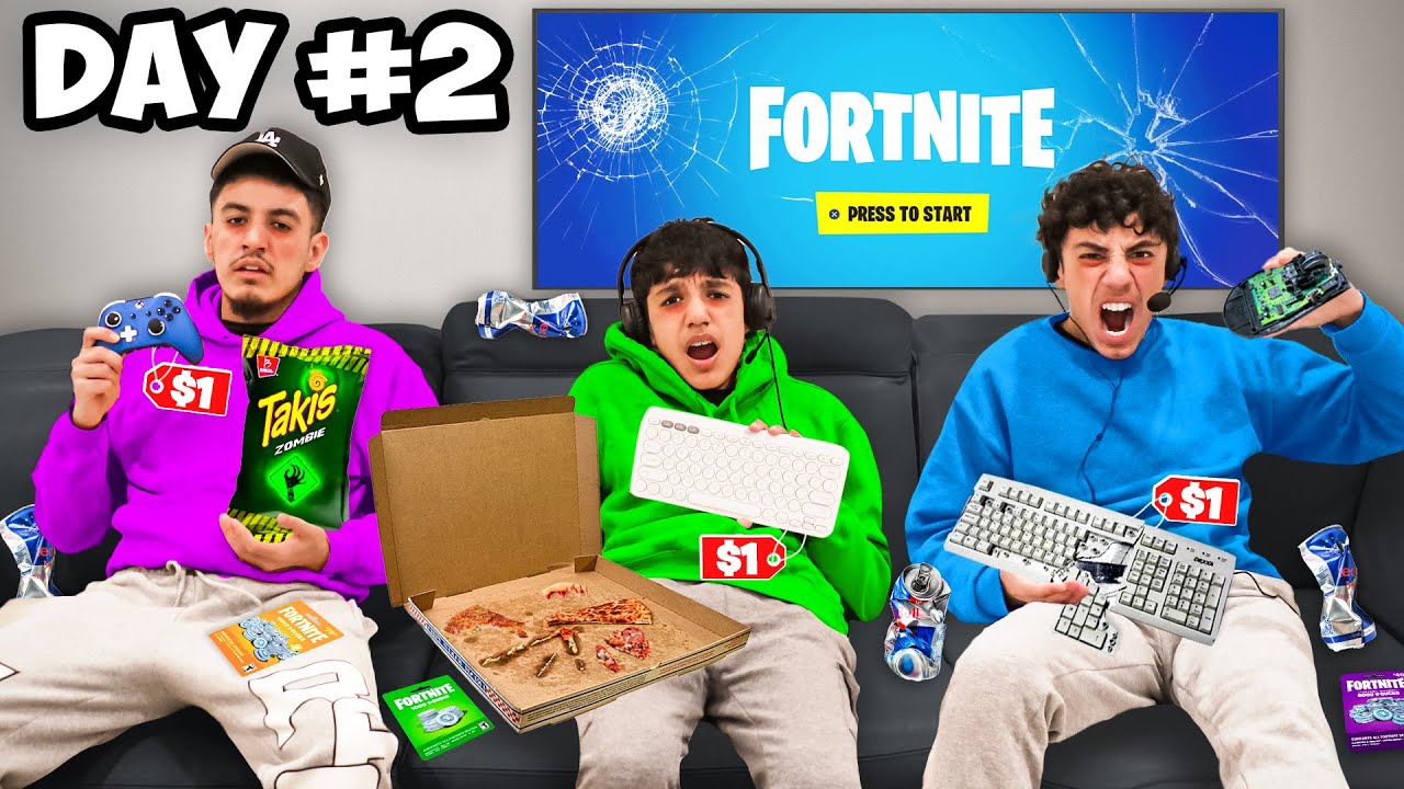 Last To Stop Playing Fortnite With WORST GAMING SETUP Wins V-Bucks ...