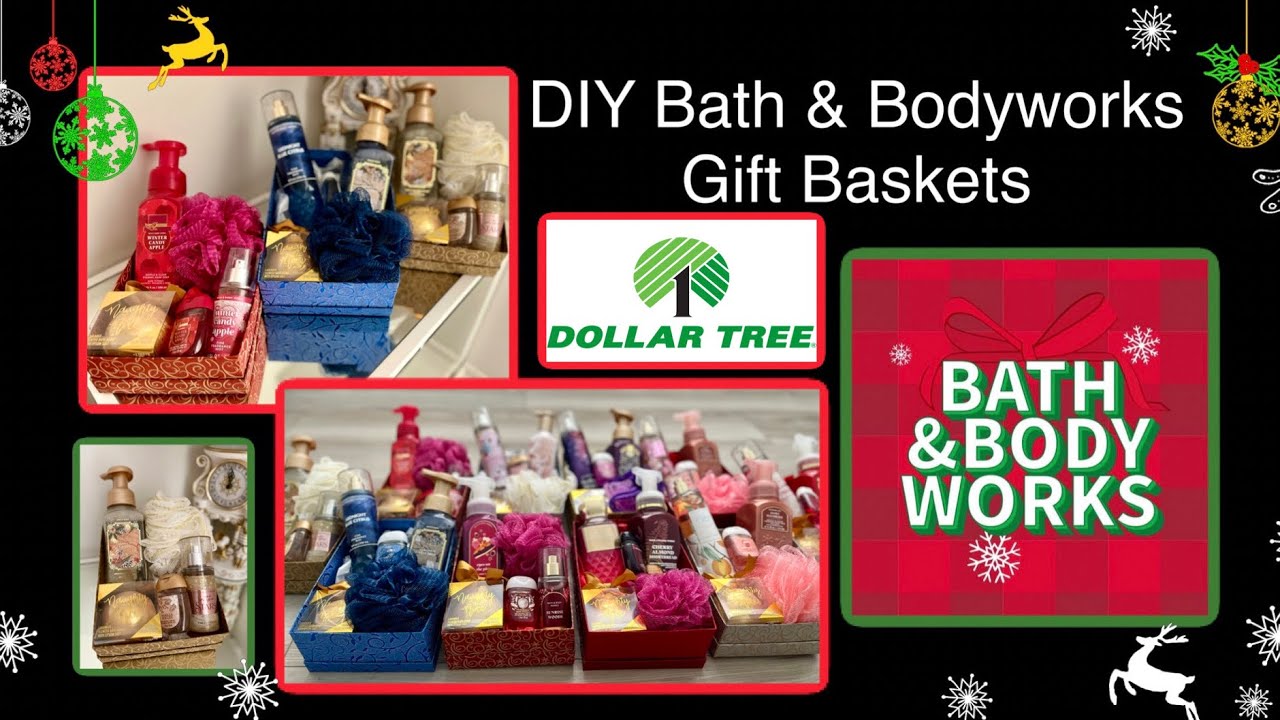 DIY Christmas Gift Baskets using Bath & Body Works & Dollar Tree ...