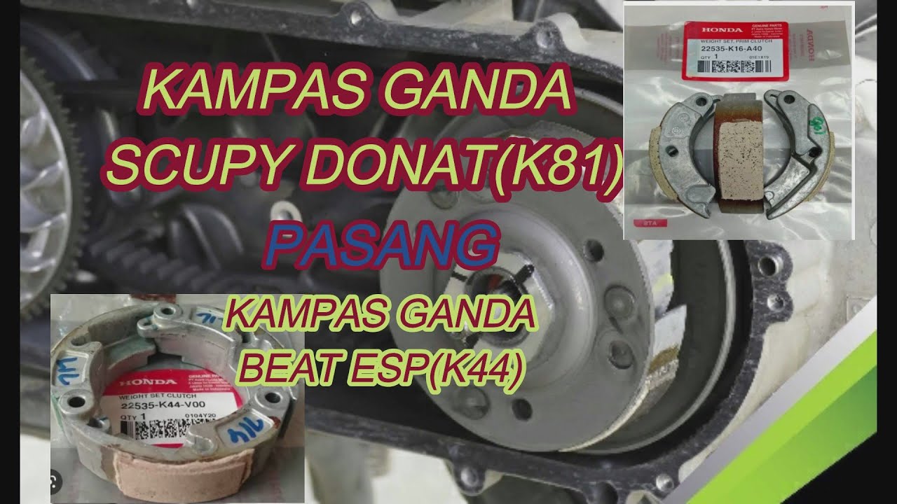 Kampas ganda beat k44 di pasang ke scupy k81 - YouTube