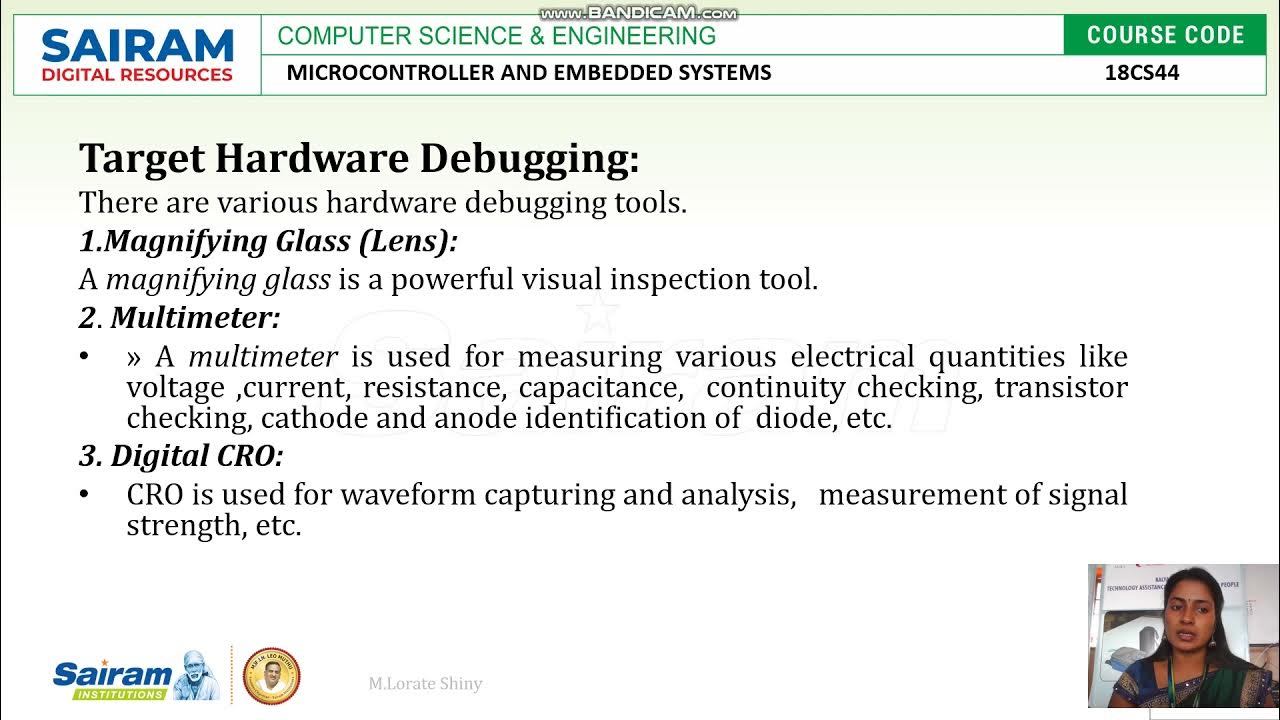 Lecture Video_18CS44_MCES_Module 5_Target Hardware Debugging, Boundary scan_Lorate Shiny - YouTube