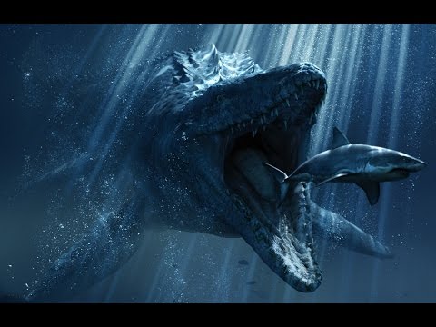 Mosasaur w/T-rex Roars - YouTube