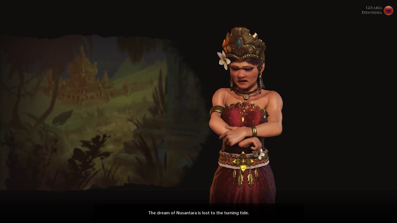 Civilization 6 Gitarja of Indonesia Defeat Cutscene - YouTube