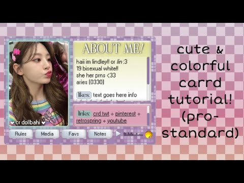 tutorial on this cute & colorful pro-standard carrd! - © dollbahi - YouTube