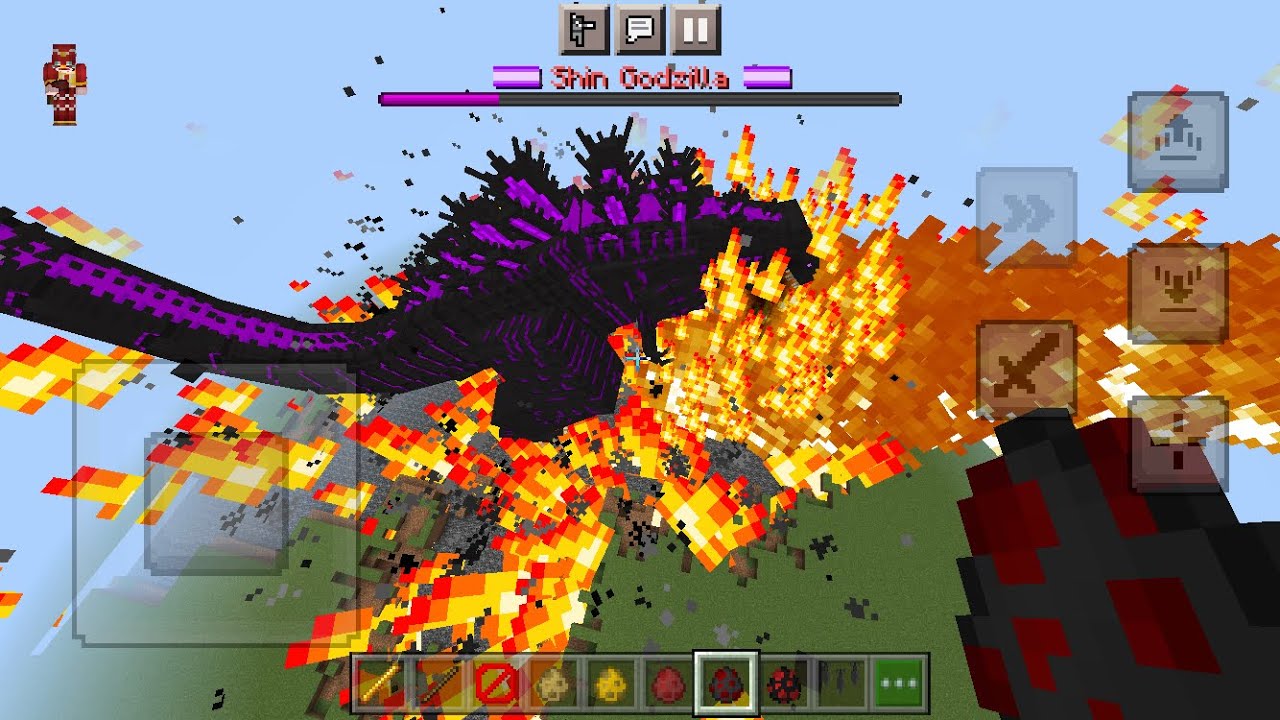 How to spawn shin godzilla in minecraft pe - YouTube